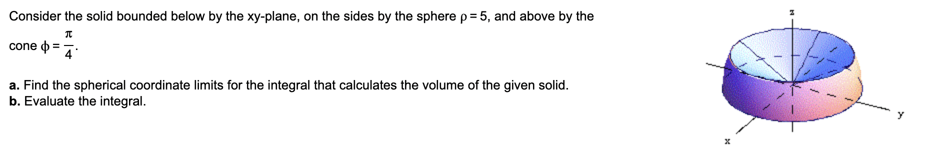 Solved Consider the solid bounded below by the xy-plane, on | Chegg.com