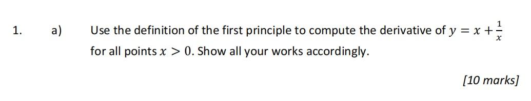 Solved 1. a) Use the definition of the first principle to | Chegg.com