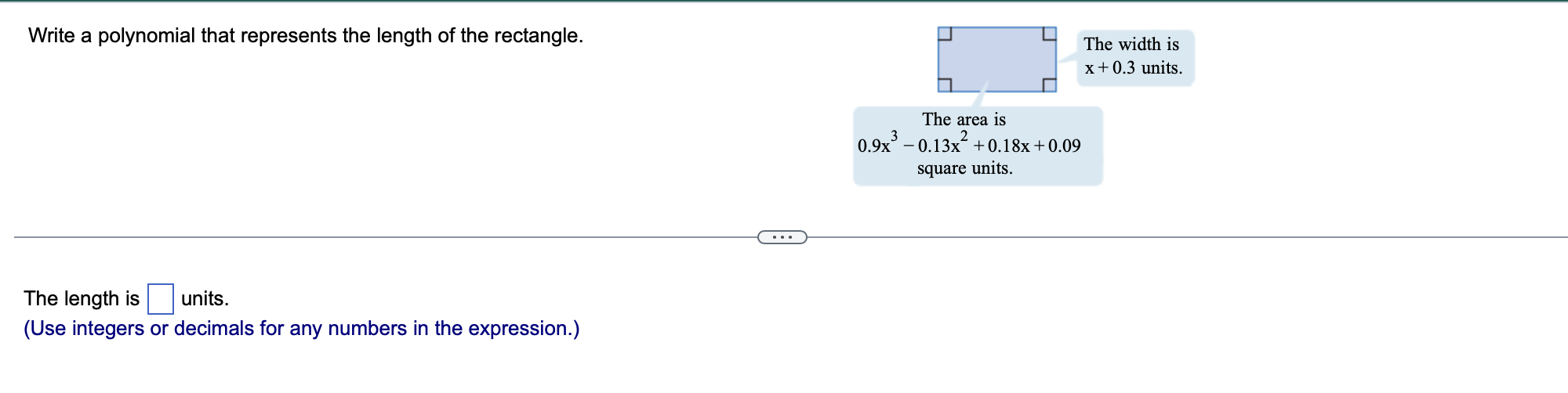 Solved Write a polynomial that represents the length of the | Chegg.com
