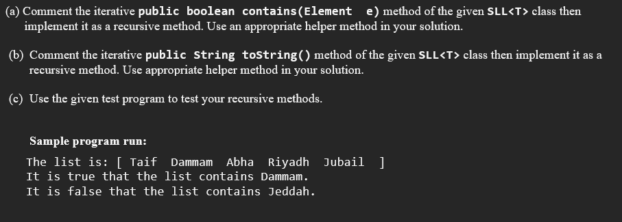 Solved //************************** SLL.java | Chegg.com