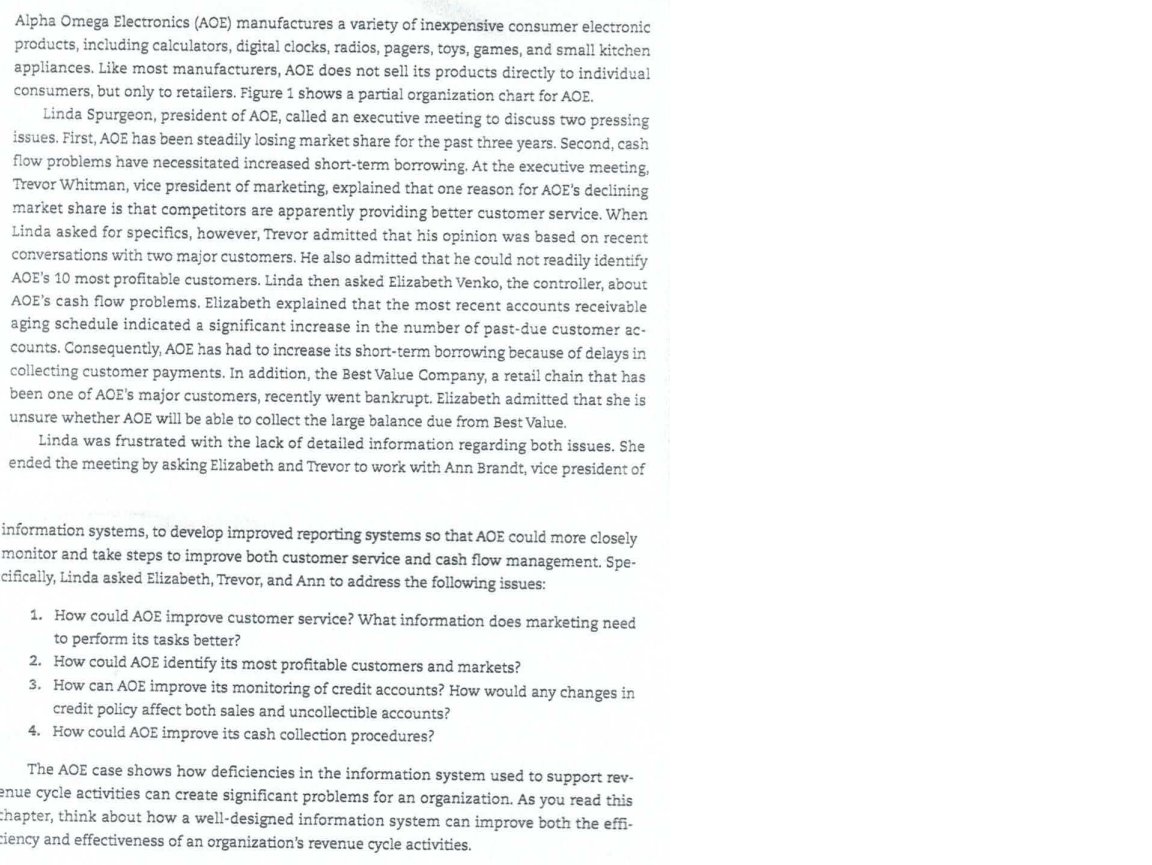 Solved Alpha Omega Electronics (AOE) manufactures a variety | Chegg.com