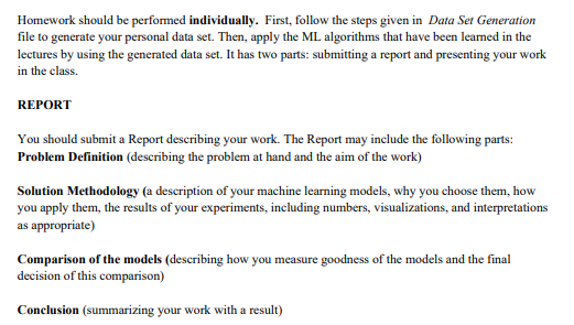 Solved Homework should be performed individually. First, | Chegg.com