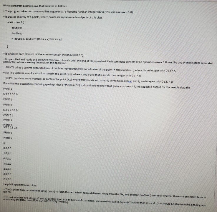 Solved Write A Program Example Java That Behaves As Follows