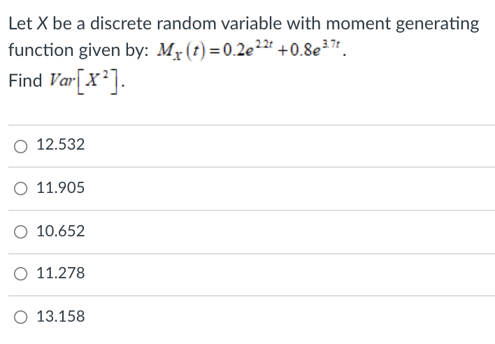 Solved Let X be a discrete random variable with moment | Chegg.com
