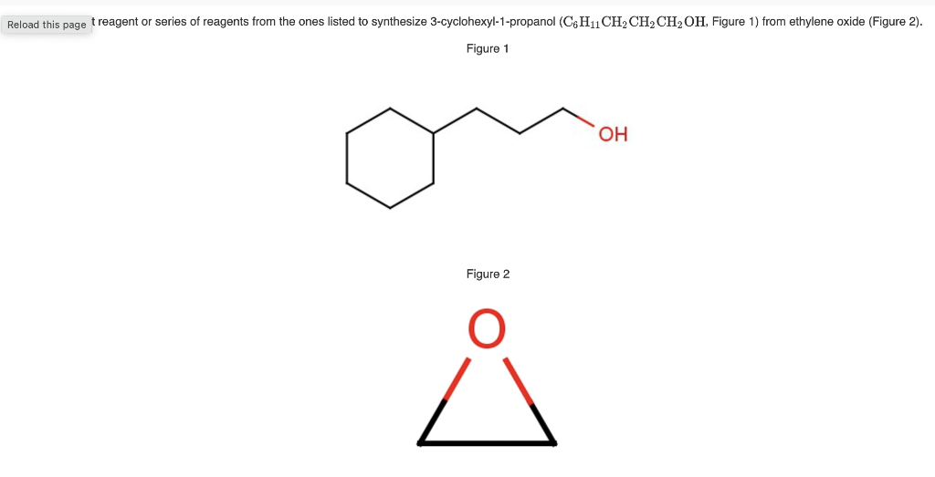 Solved Reload this page treagent or series of reagents from | Chegg.com