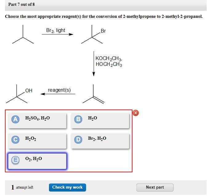 Solved Part 7 out of 8 Choose the most appropriate | Chegg.com