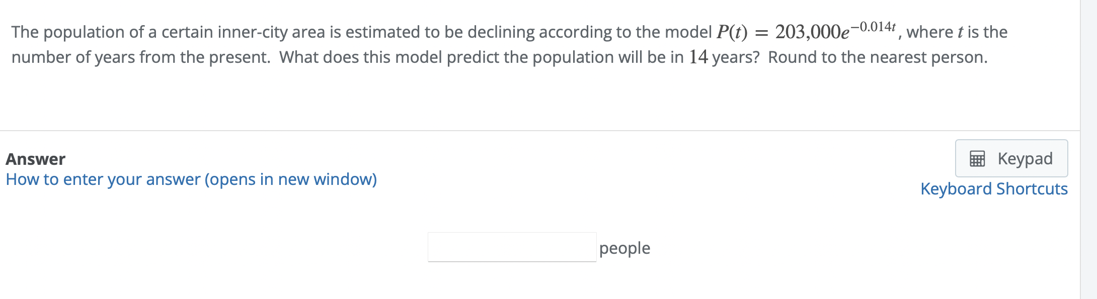 Solved The population of a certain inner-city area is | Chegg.com
