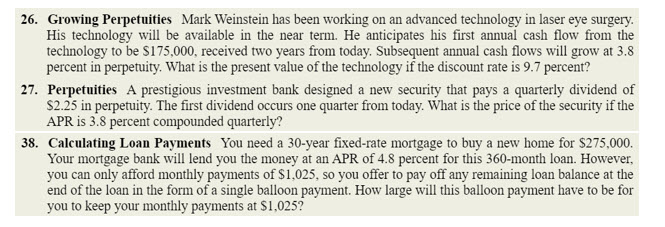 Solved 26. Growing Perpetuities Mark Weinstein has been | Chegg.com