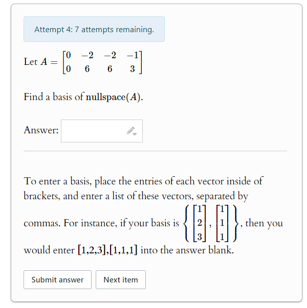 Solved Attempt 4: 7 ﻿attempts remaining.Let | Chegg.com