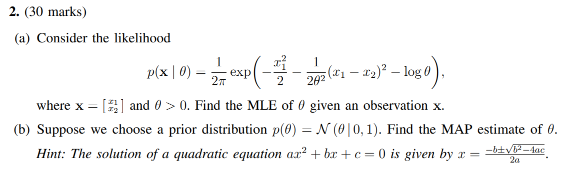 Solved Consider the likelihood of the expression in the | Chegg.com