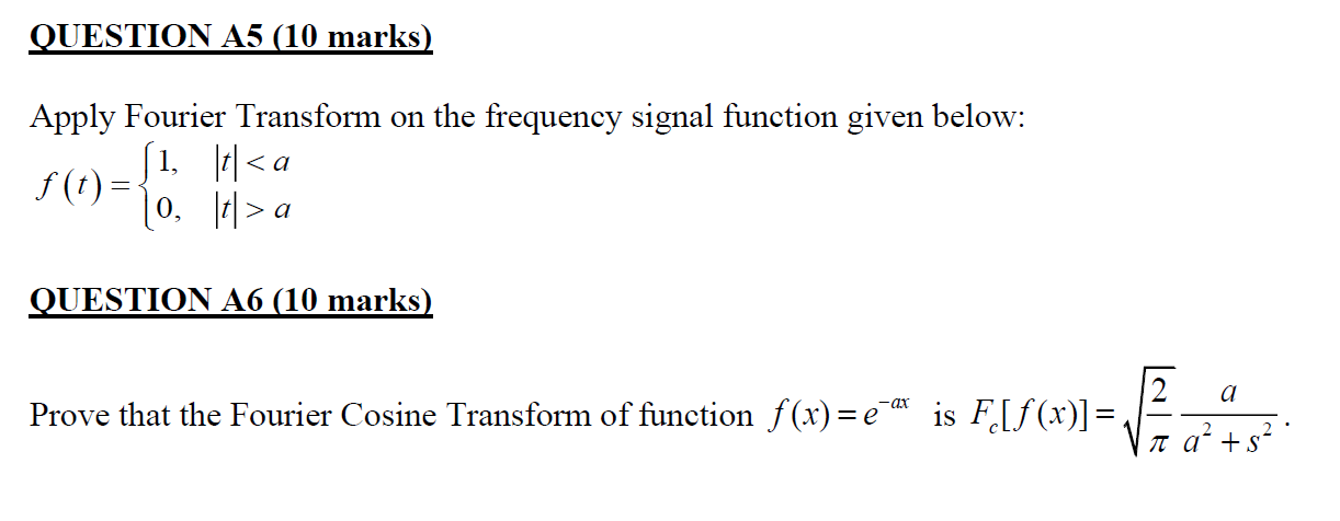 Solved Apply Fourier Transform on the frequency signal | Chegg.com