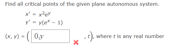 Solved Find all critical points of the given plane | Chegg.com