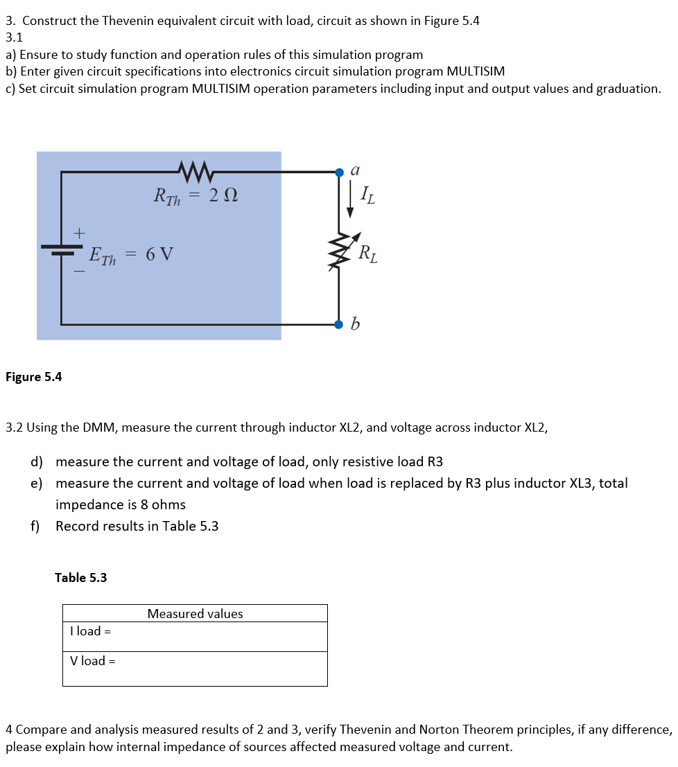 Solved 3. Construct the Thevenin equivalent circuit with | Chegg.com