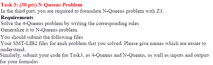 Solved Z3 theorem prover should be used for this problem | Chegg.com