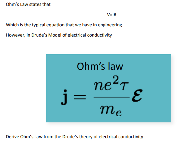 Solved Ohm's Law states that V=IR Which is the typical | Chegg.com