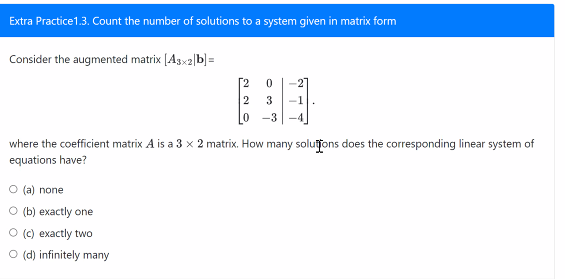 Solved Extra Practice1.3. ﻿Count the number of solutions to | Chegg.com