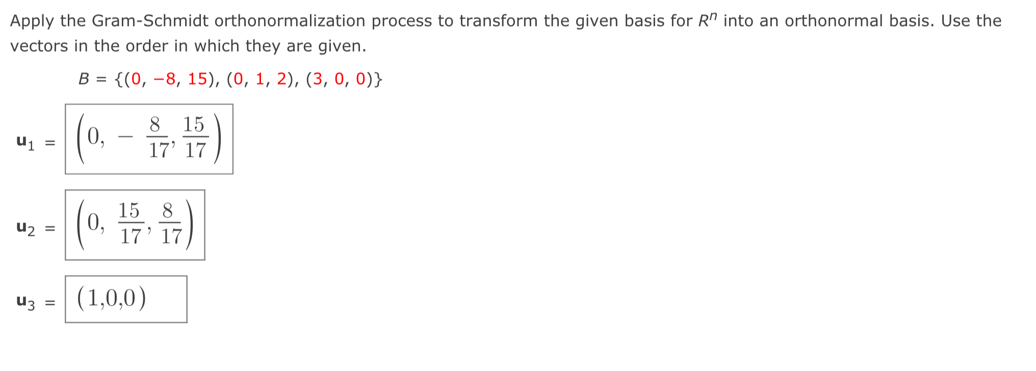 Solved Apply the Gram-Schmidt orthonormalization process to | Chegg.com