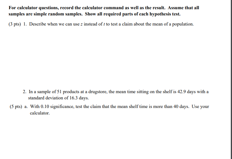 Solved For calculator questions, record the calculator | Chegg.com