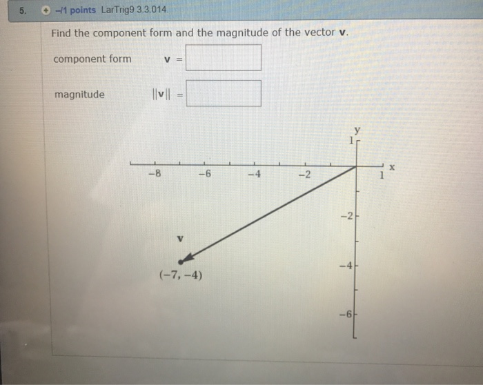 Solved Find the component form and magnitude of the vector | Chegg.com
