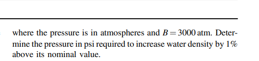 Solved 1.4 An cquation linking water density and pressure is | Chegg.com