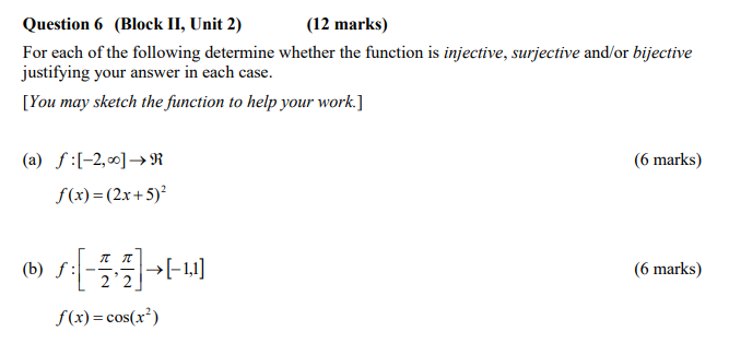 Solved Question 6 (Block II, Unit 2) (12 marks) For each of | Chegg.com