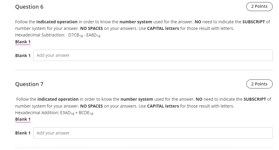 Solved Question 1 3 Points Follow the indicated operation in | Chegg.com