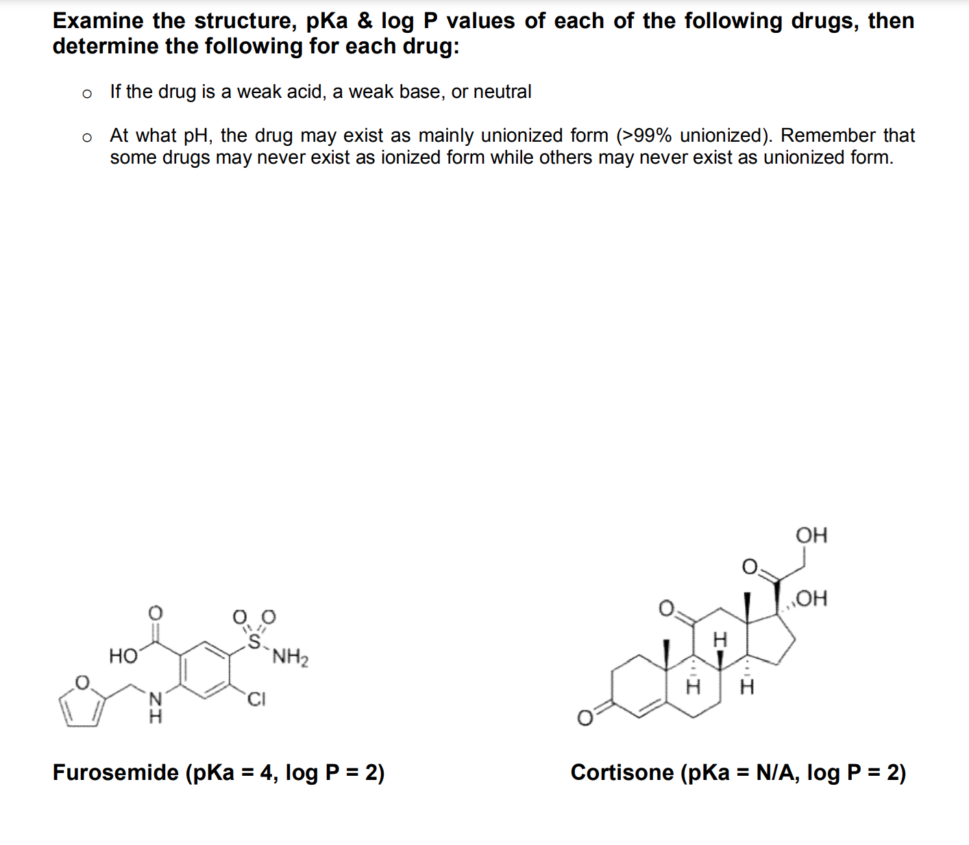 Solved Examine the structure, pKa & logP ﻿values of each of | Chegg.com