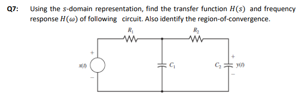 Solved Using the s-domain representation, find the transfer | Chegg.com