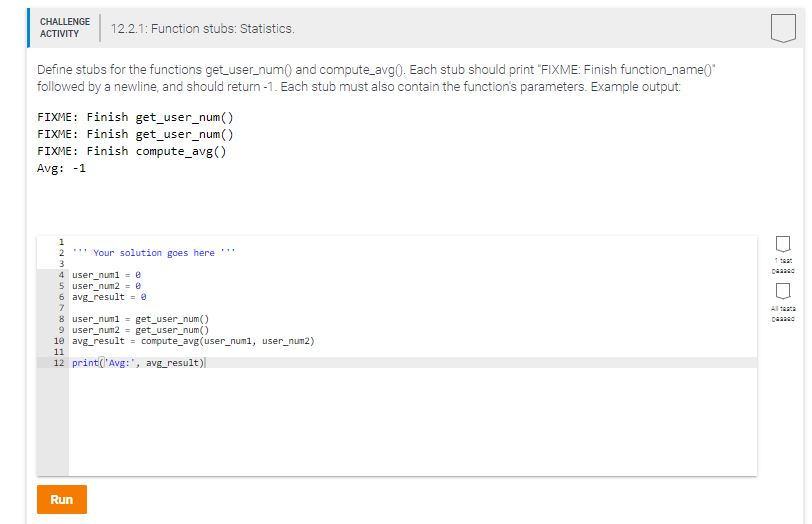 Solved AL22 1: Function stubs Stat CGIVEY1221: Function | Chegg.com