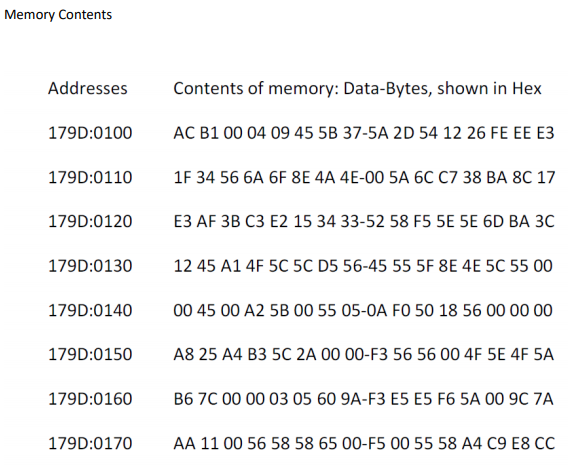 Use the memory dump file attached to answer the | Chegg.com