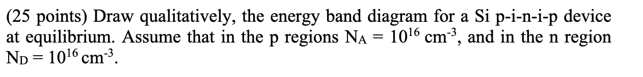 Solved (25 points) Draw qualitatively, the energy band | Chegg.com Solved (25 points) Draw qualitatively, the energy band | Chegg.com