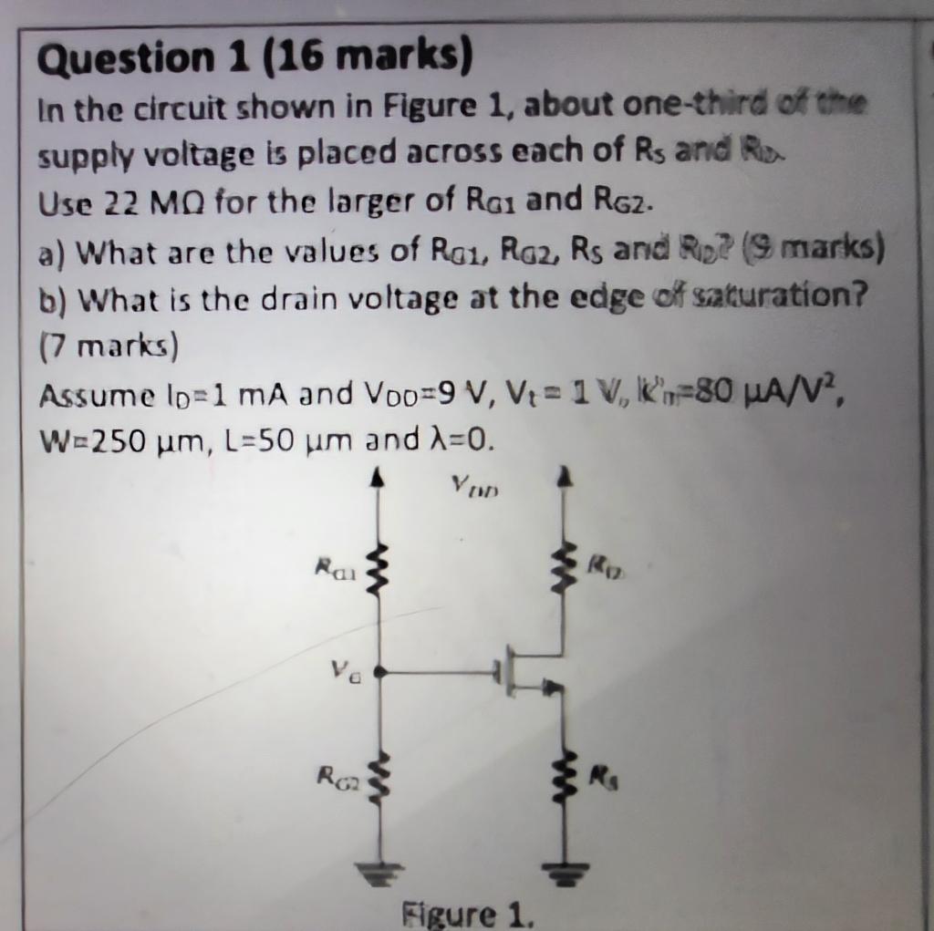 Solved Question 1 (16 marks) In the circuit shown in Figure | Chegg.com