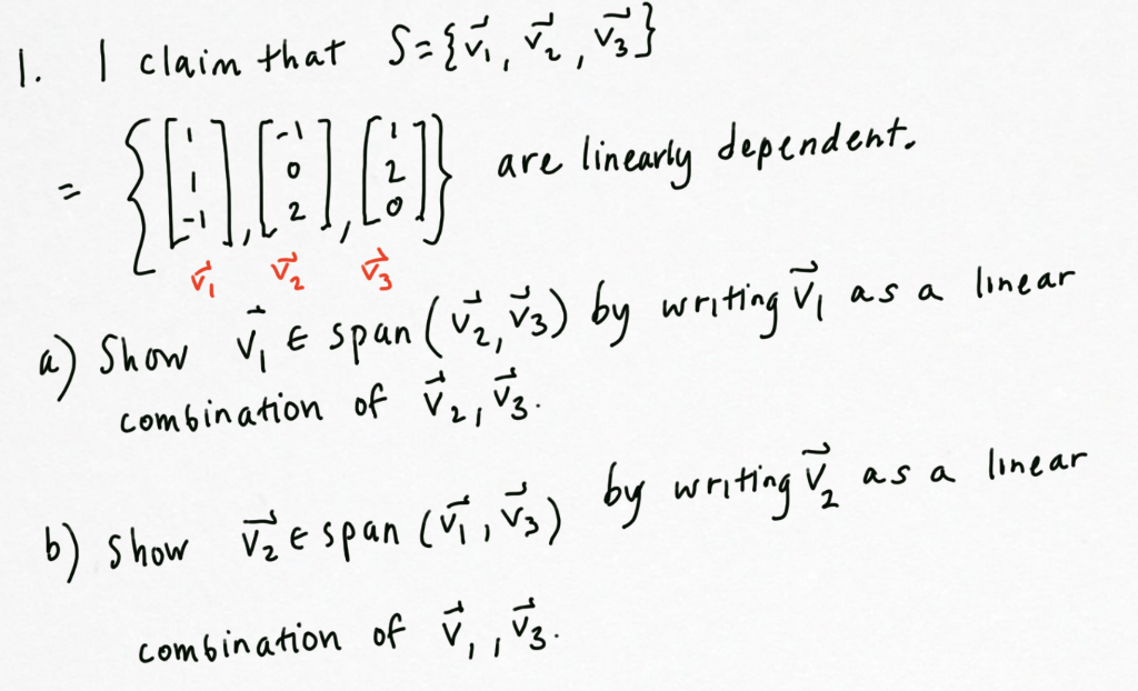 Solved I claim that S={v1,v2,v3} | Chegg.com