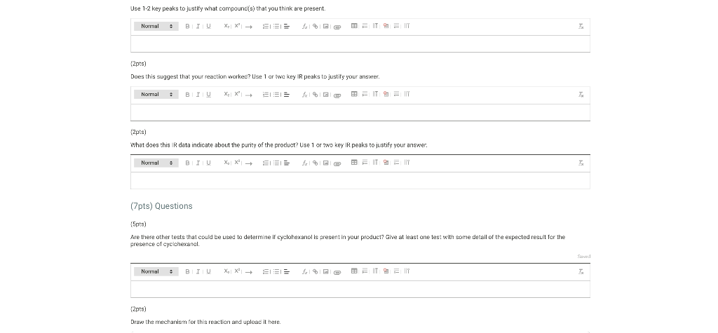 Solved IR Snectrum for Product Ohtained You can downioad the | Chegg.com