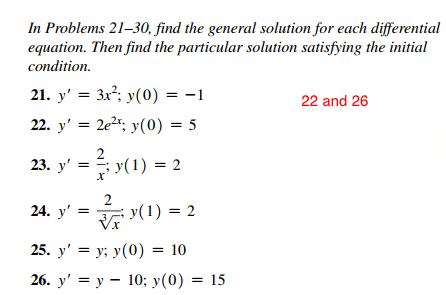 Solved In Problems 21–30, find the general solution for each | Chegg.com