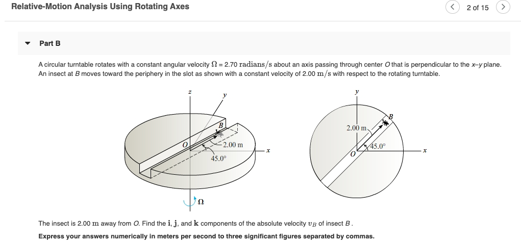 Solved Relative Motion Analysis Using Rotating Axes 2 Of 15
