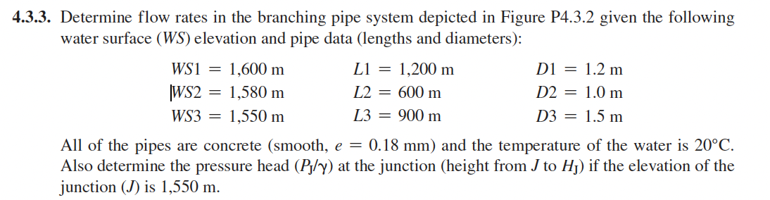 Solved 3. Determine flow rates in the branching pipe system | Chegg.com