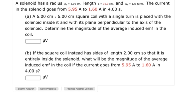 Solved A solenoid has a radius R, 3.00 cm, length L-31.0 cm, | Chegg.com