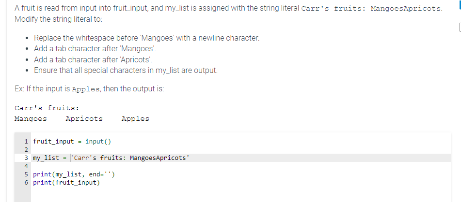 Solved A fruit is read from input into fruit_input, and | Chegg.com