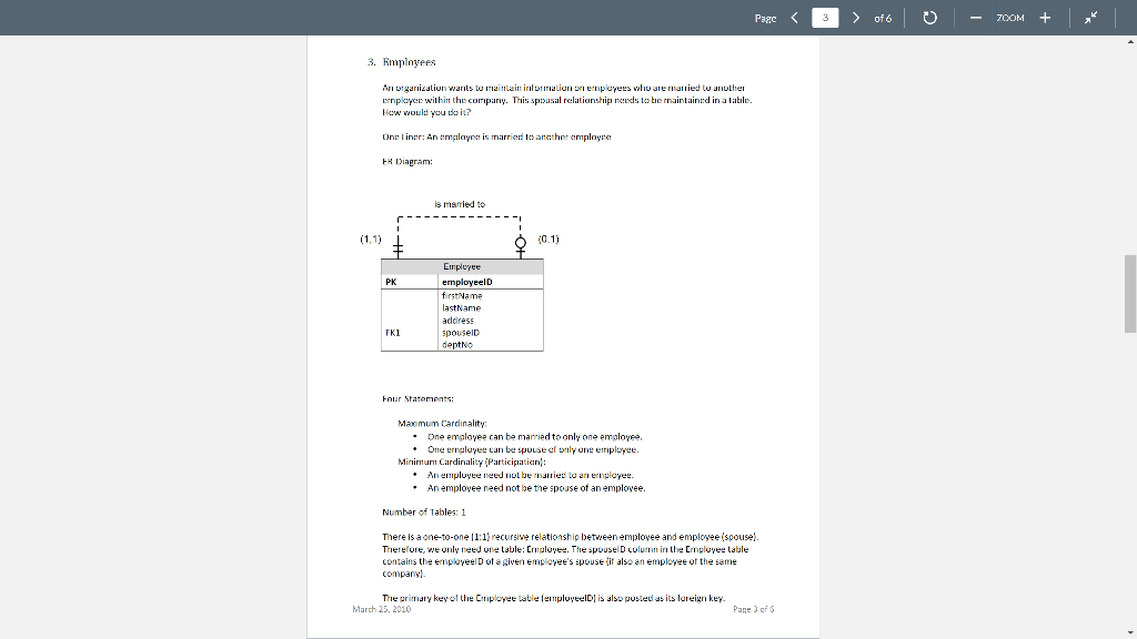 Solved a) Please follow the example ER modeling exercise and | Chegg.com