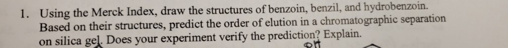 Solved 1. Using the Merck Index, draw the structures of | Chegg.com