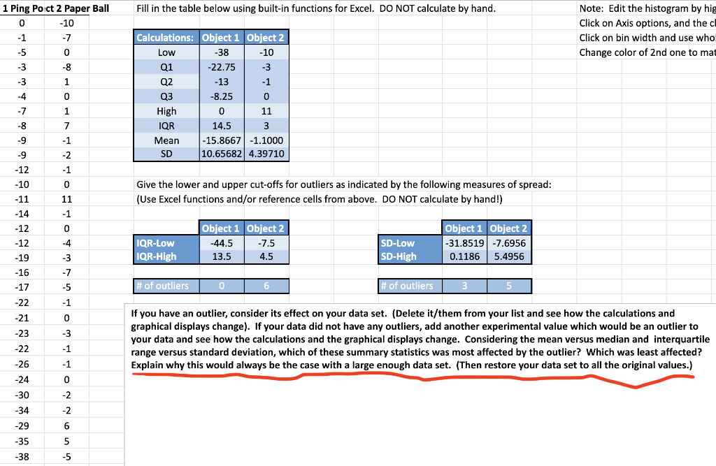 Solved If you have an outlier, consider its effect on your | Chegg.com