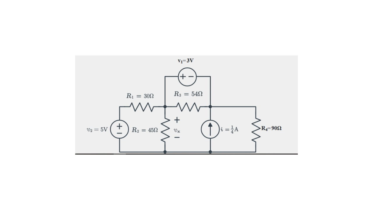 Solved Find Vx and the power of the source V1 uses the | Chegg.com