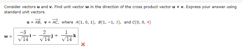 Solved Consider vectors u and v. Find unit vector w in the | Chegg.com