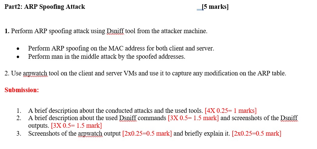 Solved Part2: ARP Spoofing Attack | Chegg.com