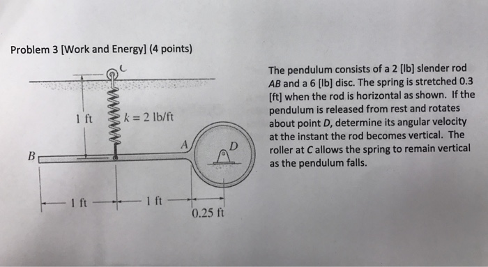 Solved The pendulum consists of a 2 [lb] slender rod AB | Chegg.com