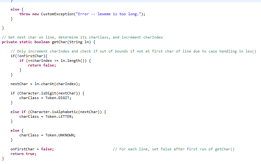 Solved The program below is a lexical analyzer. Keep the | Chegg.com