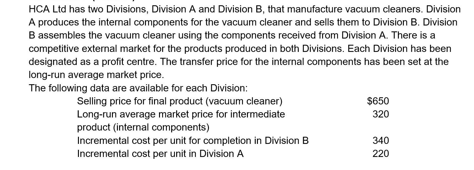 Solved Required: 1.From the perspective of Division B, | Chegg.com