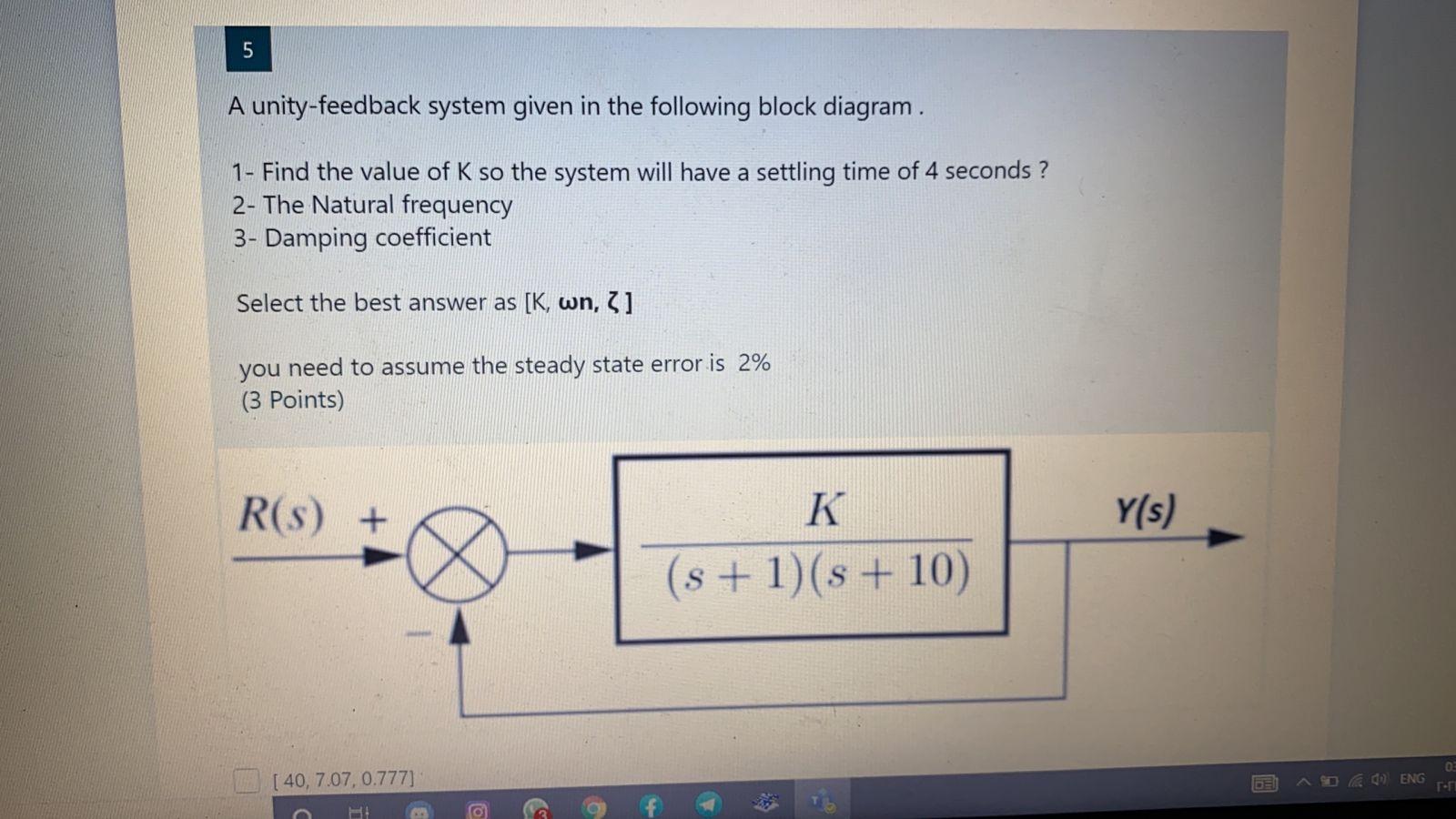 Block Diagram For An Ideal System With Unity Feedback Solved