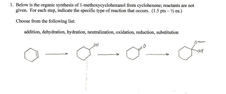 Solved 1. Below is the organic synthesis of | Chegg.com